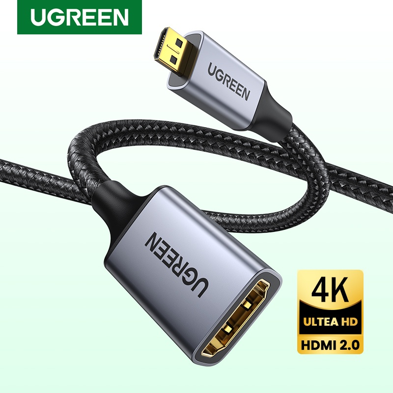 UGREEN 0.25M Micro HDMI to HDMI Cable Male to Female Micro HDMI Adapter | Shopee Singapore