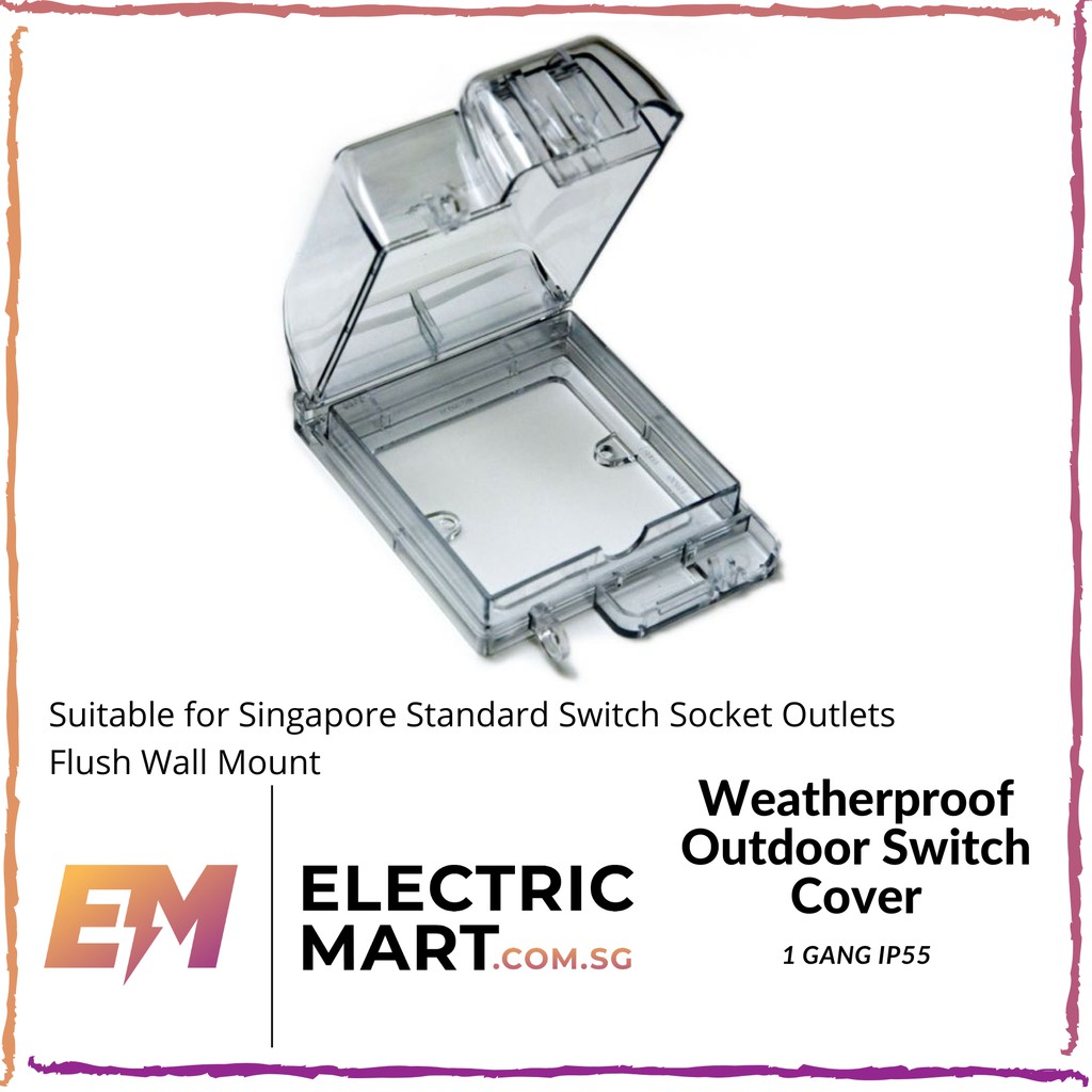 FYM F2779 1 Gang Weatherproof Outdoor Switch Cover IP55 (Suitable for ...