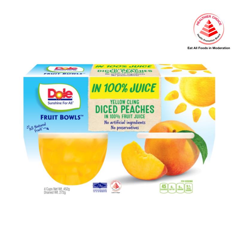 Dole Diced Peaches In 100% Fruit Juice Fruit Bowl 4X4Oz | Shopee Singapore