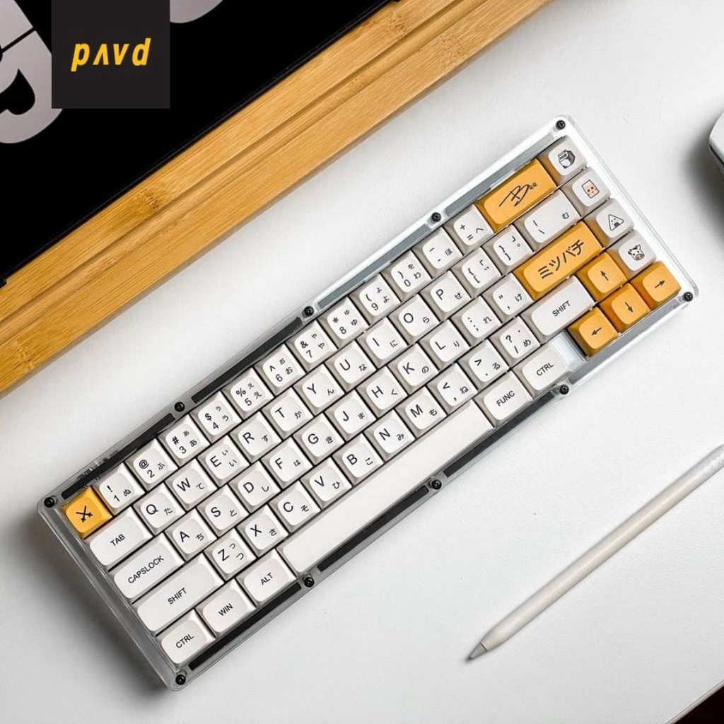 [SG Stock] Honey Milk Bee Minimalist White PBT Japanese Keycaps 137 ...