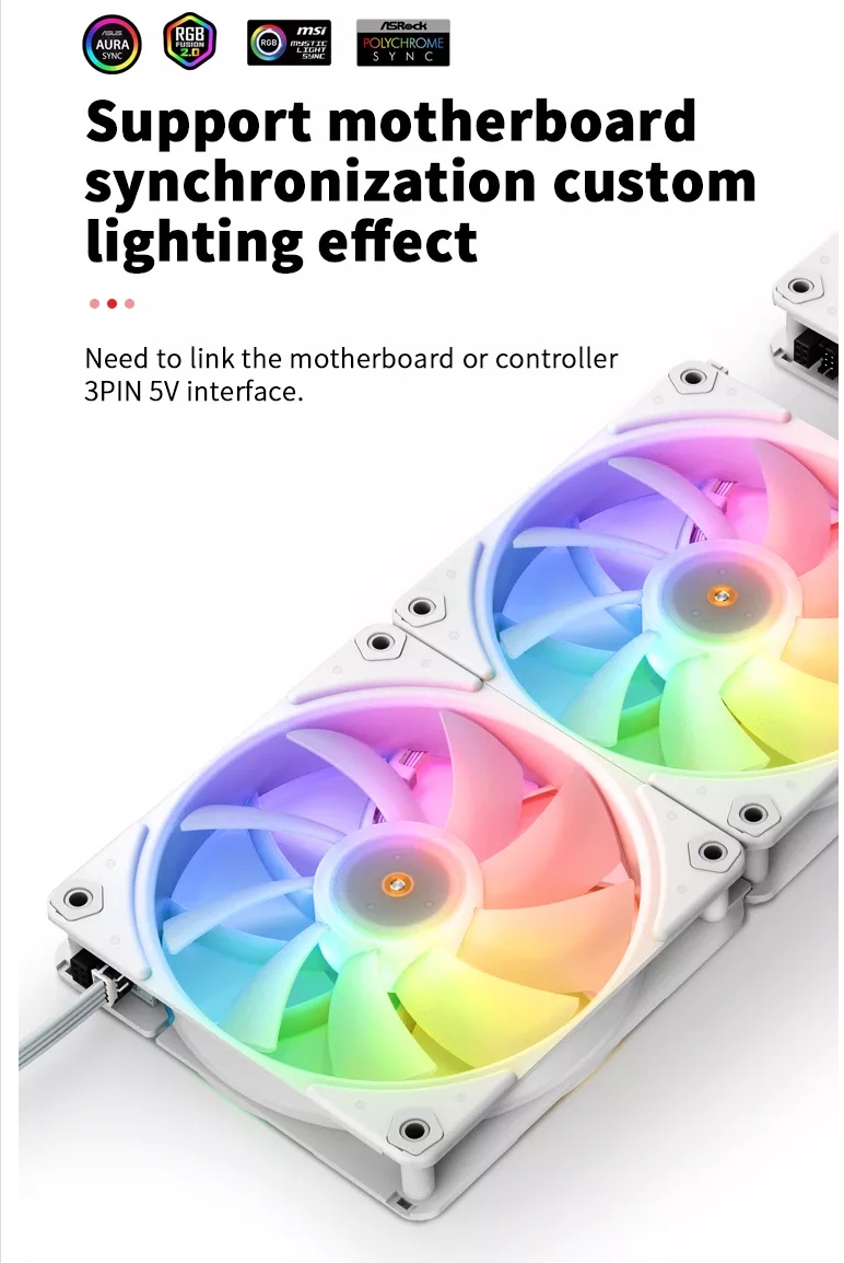 JONSBO ZF120 3 In 1 5V ARGB Fan Pack Computer Case Fan Wireless Tandem ...