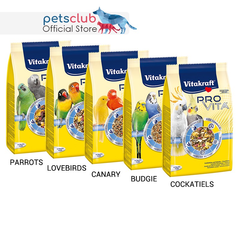Vitakraft - Pro Vita for Budgie, Cockatiel, Parrot, Love Bird, Canary ...