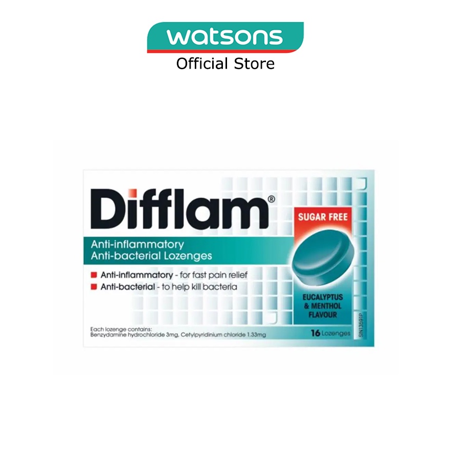 DIFFLAM Anti-Inflammatory Anti-Bacterial Eucalyptus & Menthol Sugar ...