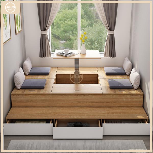 Tatami High Box Storage Bed Multi-Functional Small Apartment with ...