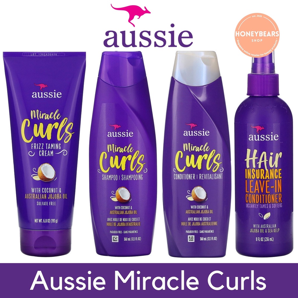 Aussie Miracle Curls for Curly Hair - Shampoo, Conditioner, Curl Cream ...