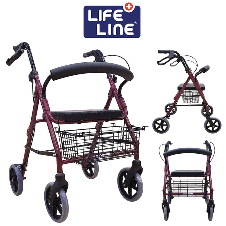 Lightweight Rollator Foldable Walking Frame with Wheels & Seat | Shopee ...