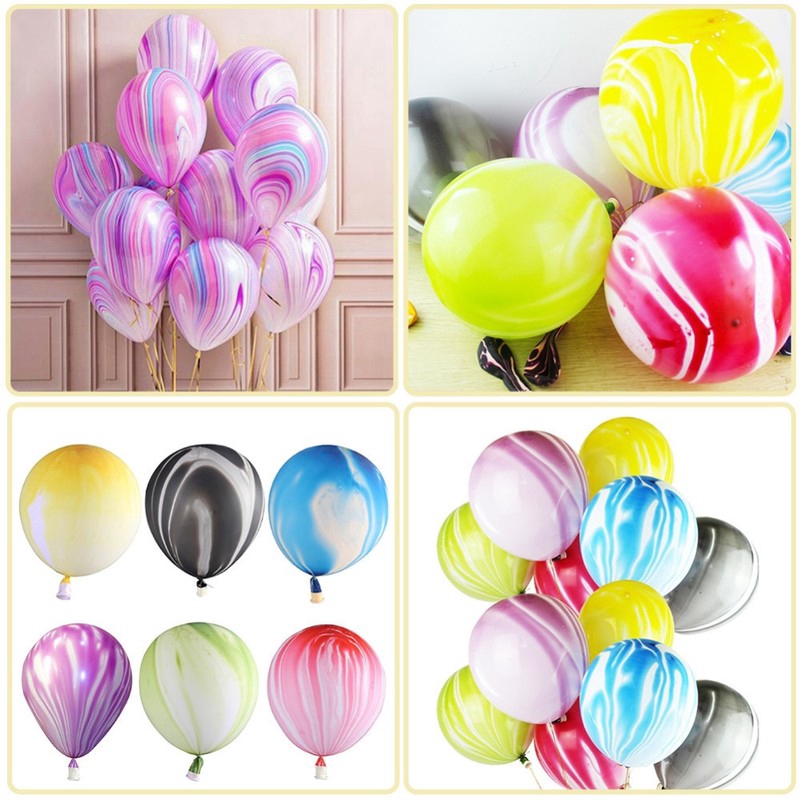 10pcs 12inch Wedding Decoration Agate Marble Balloons Colorful Latex ...