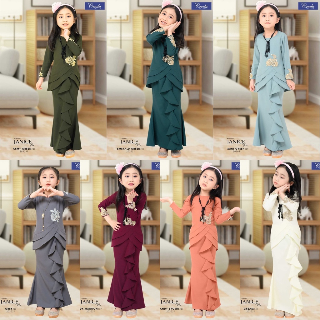 BAJU KURUNG BUDAK CANTIK JANICES BAJU RAYA 2023 KIDS KURUNG KIDS DRESS ...