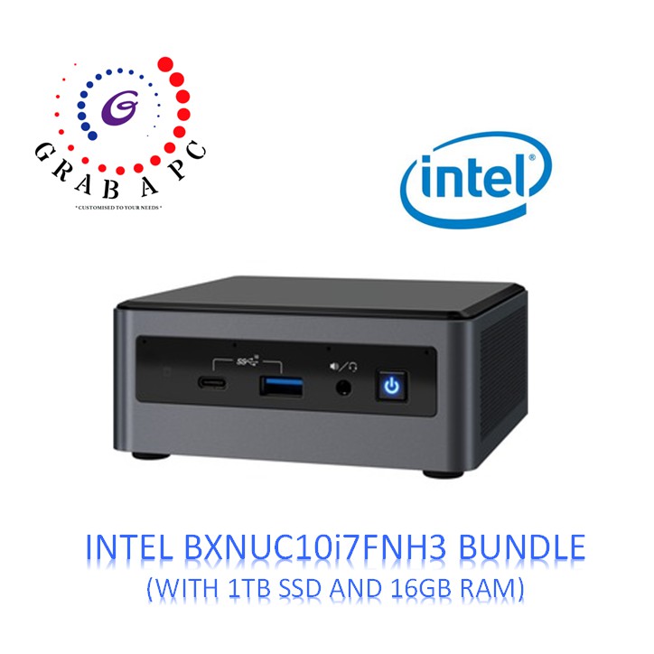 INTEL NUC10 BXNUC10i7FNH3 NUC KIT BUNDLE WITH 1TB PCIe M.2 SSD AND 16GB ...