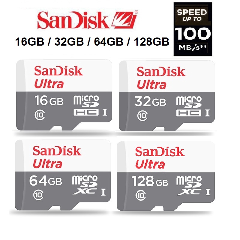 SanDisk Ultra 8GB / 16GB / 32GB / 64GB Class 10 MicroSD Memory Card Up ...