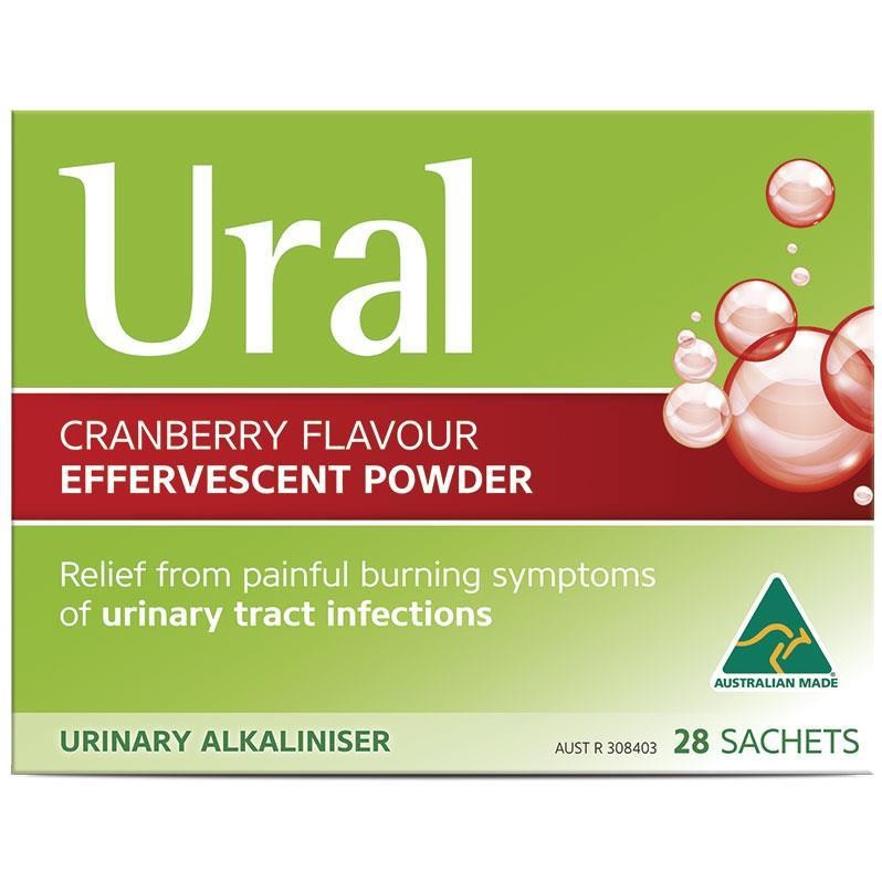Ural Cranberry Effervescent Powder 28s - Effective for Urinary Tract ...