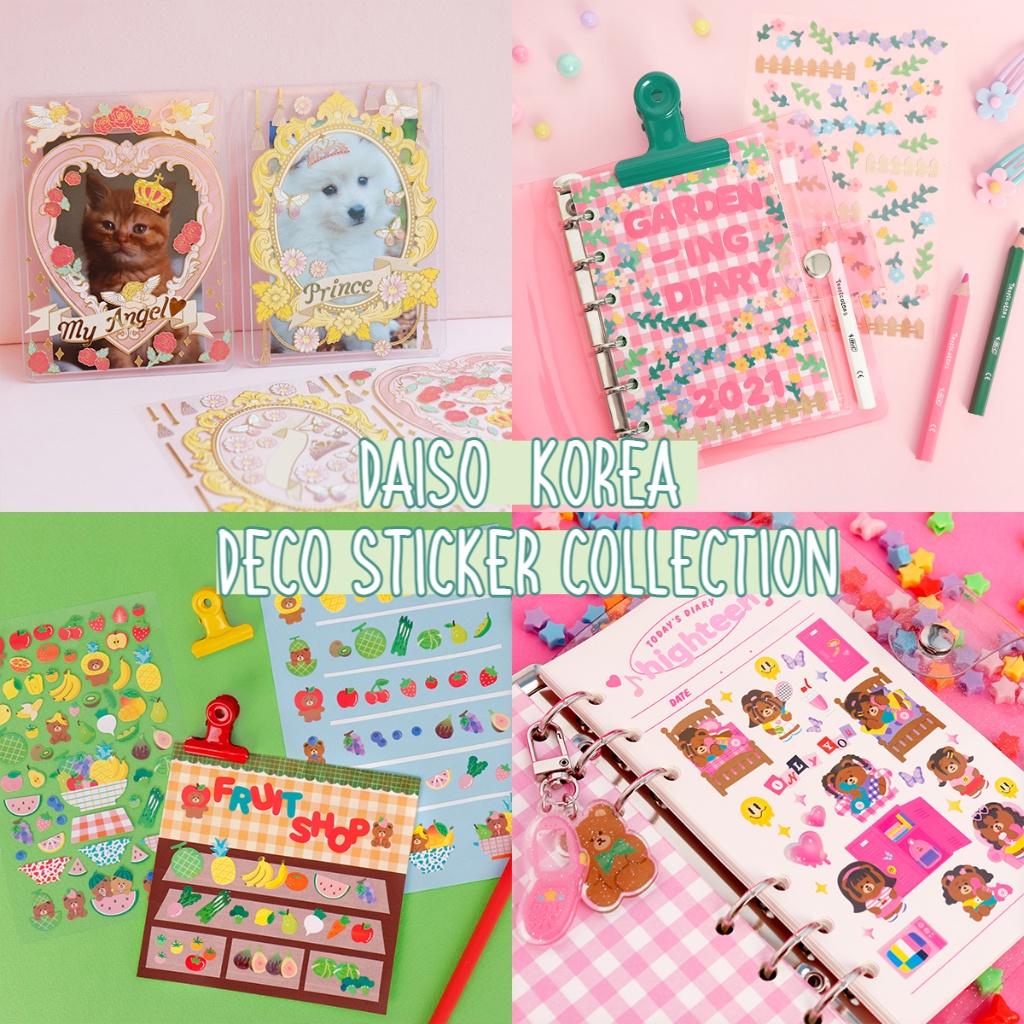 KOREA DAISO Planner Sticker Set Deco Sticker Sticker Sheet Bear Series ...