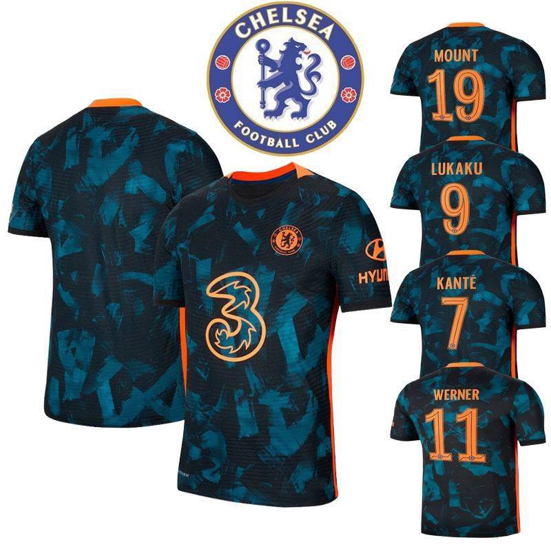2021-22 Chelsea F.C. Football Away Jersey Werner Kante Lukaku Mount ...