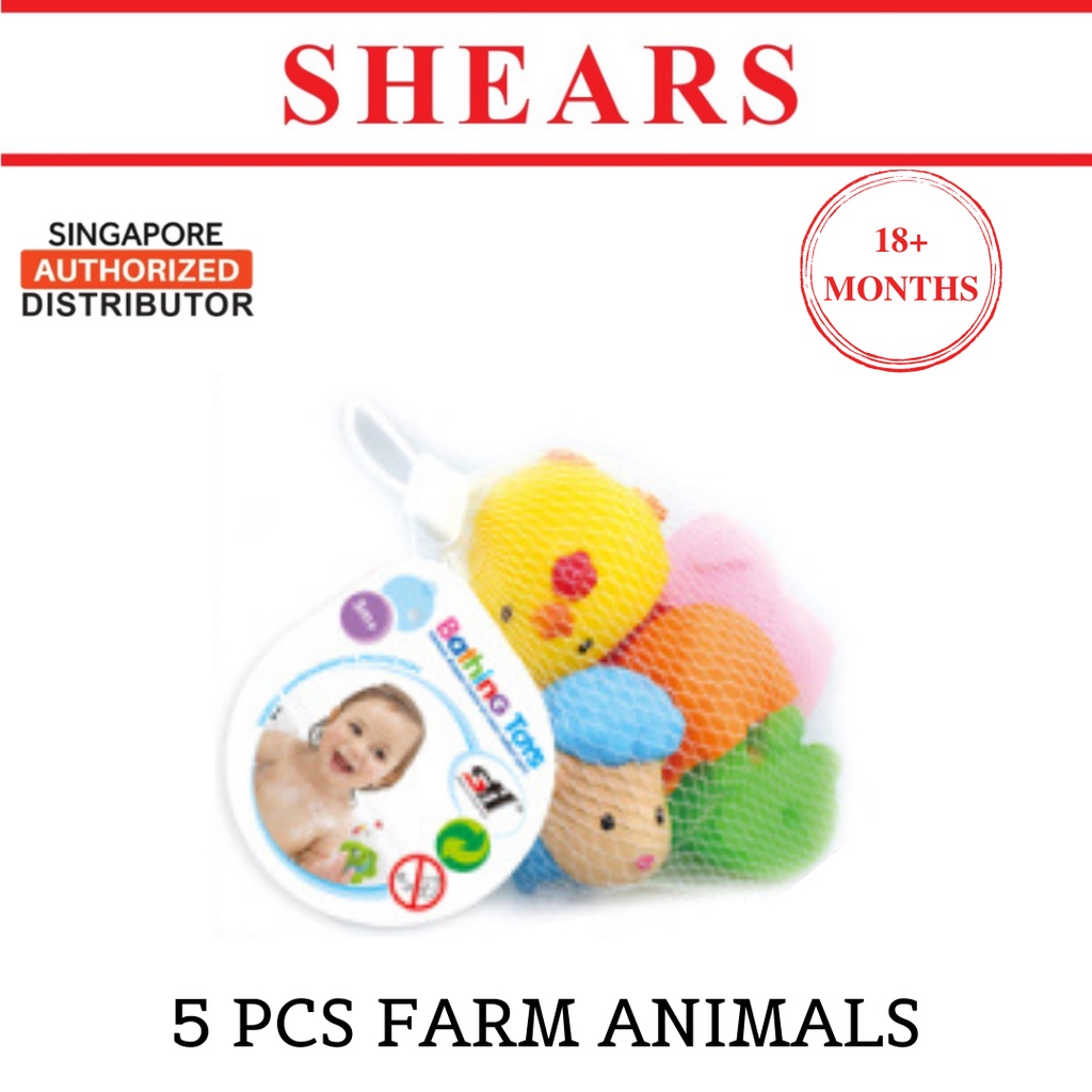 Shears Baby Toy Toddler Bath Toy 5 PCS RUBBER FARM ANIMALS | Shopee ...