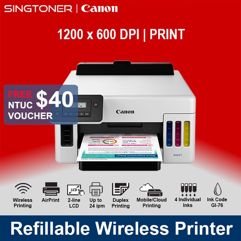 [Local Warranty] Canon MAXIFY GX5070 Refillable Ink Tank Wireless ...