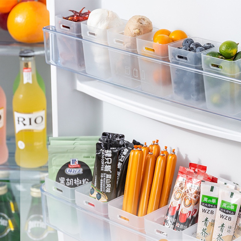 2Pcs Refrigerator Organizer Box Pp Transparent Snap-On Connectable ...