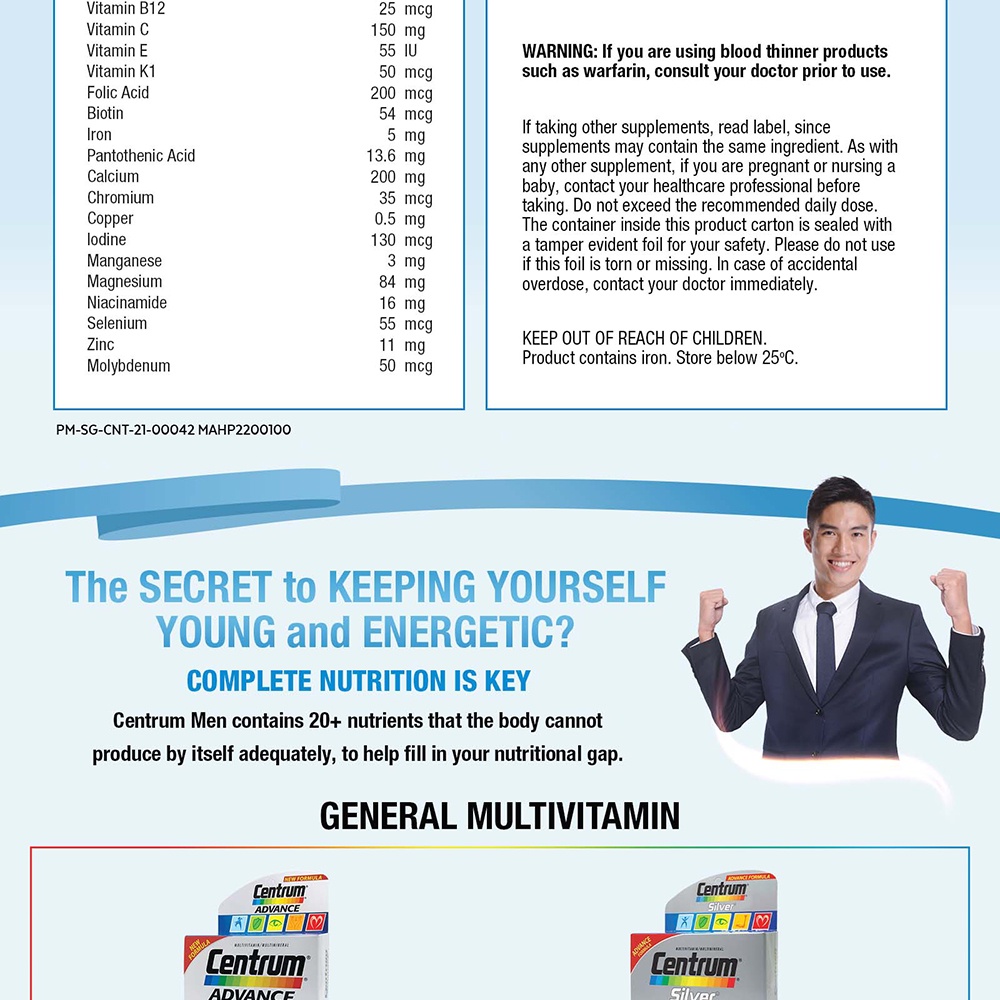 CENTRUM Multivitamin for Men, Vitamin C,Iron,Magnesium for Immune ...