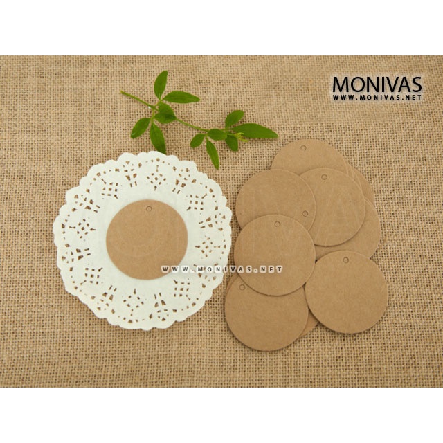 Brown Kraft Round Circle Gift Tags DIY Mini Present Labels (50pcs ...