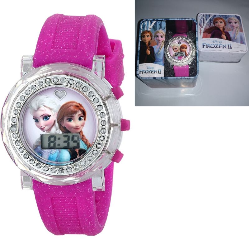 Authentic Disney Kids Frozen 2 Anna Elsa Flashing Dial digital Watch ...