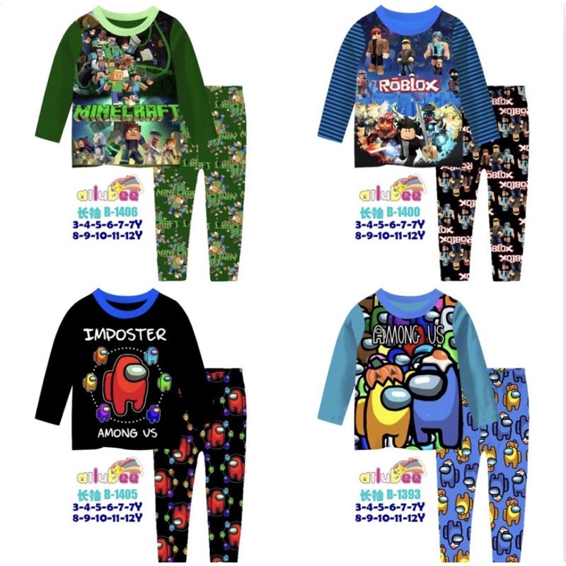 Local Seller Ailubee 8-12 year old Kids Pyjamas Set Kids Outing Set ...