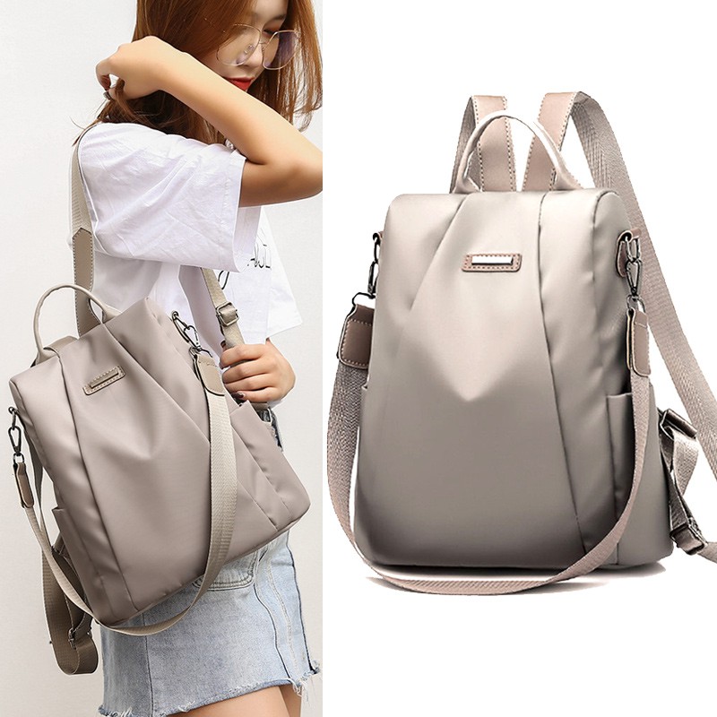 Women Waterproof Oxford Cloth Travel Backpack Nylon Anti-theft Double ... Women Waterproof Oxford Cloth Travel Backpack Nylon Anti-theft Double ...