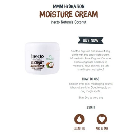 Inecto Naturals Coconut Moisture Cream 250ml | Shopee Singapore