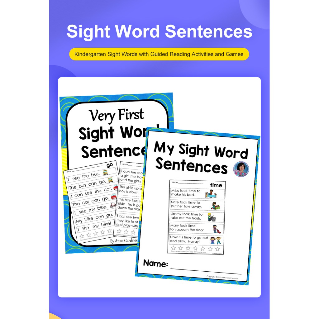 Children Learn English Homework Very First Sight Word Sentence ...