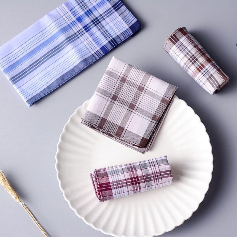 5PCS Classic Cotton handkerchief men's handkerchief Random Colors ...