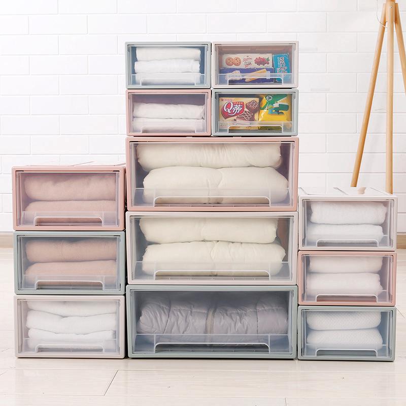 Storage Box Stackable Plastic Wardrobe Drawer Rack | Shopee Singapore