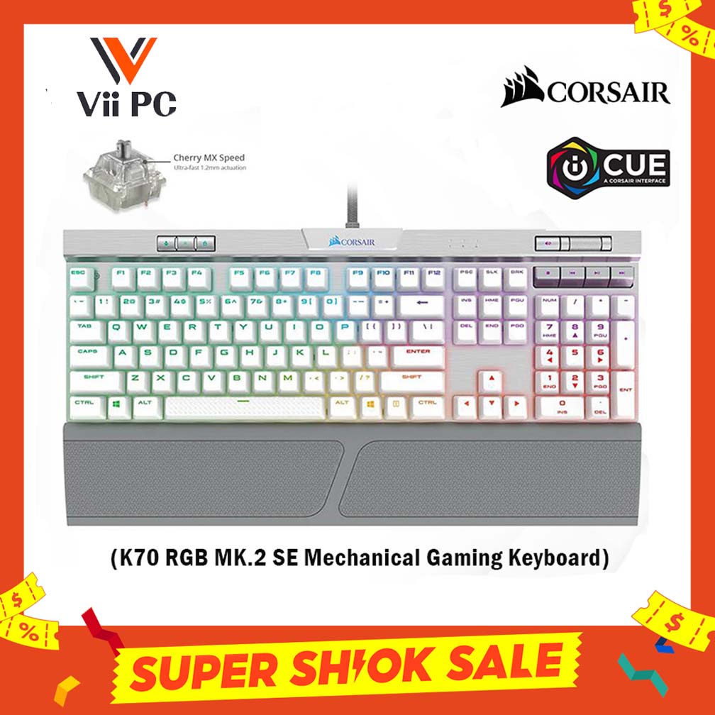 Corsair K70 RGB MK.2 SE Mechanical Gaming Keyboard (Cherry MX Speed Switches: Linear and Rapid ...