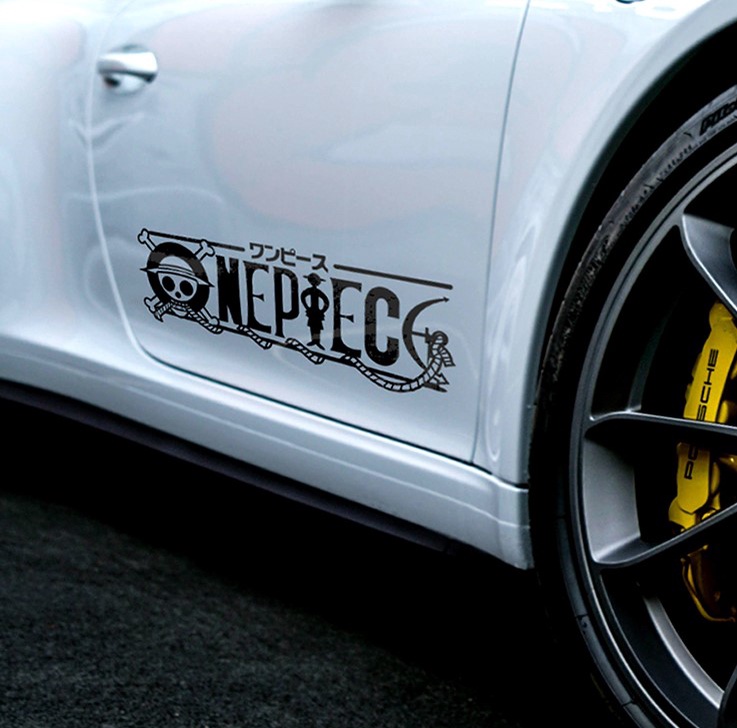 "One Piece" Reflective Car Stickers Luffy Ace Roronoa Zoro Car Door ...