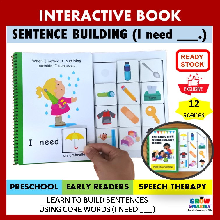 SENTENCE BUILDING Interactive Book Busy Book Quiet Book English Story ...