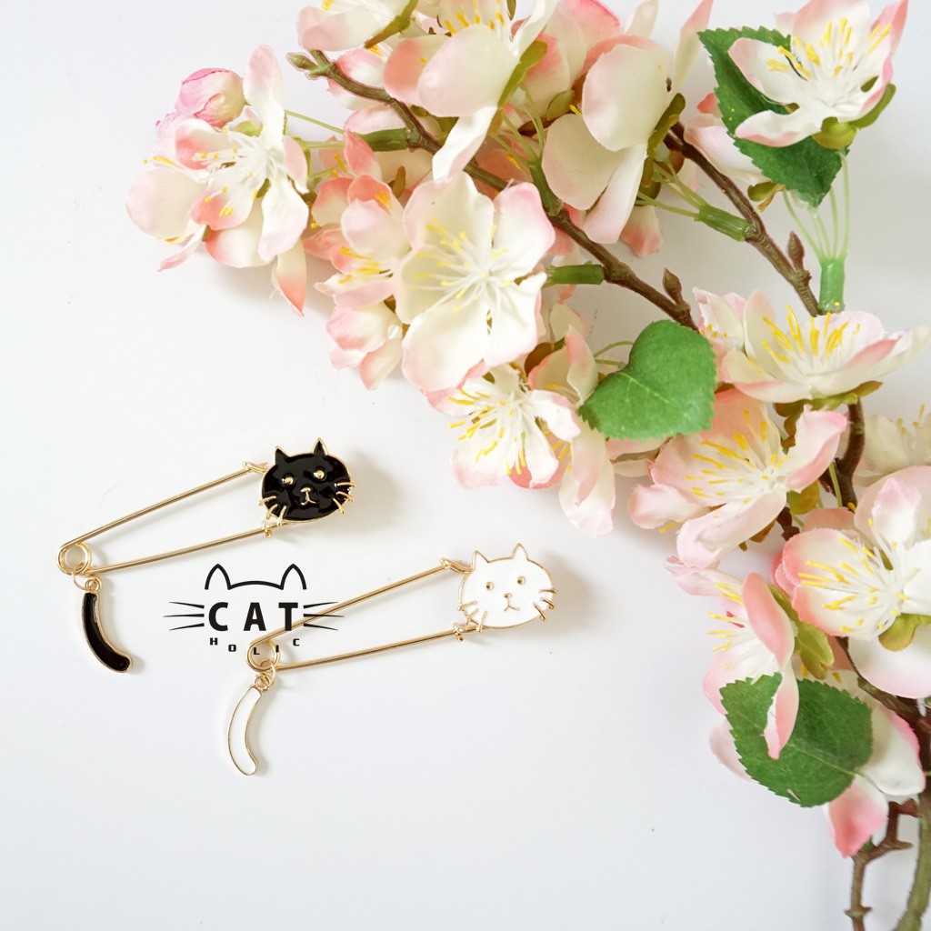 Cute cat Safety Pin Brooch (cat head) | Shopee Singapore