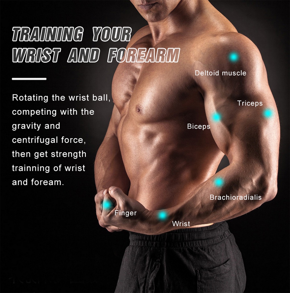 Hi5 Gyroball Wrist Ball Spinner Gyroscopic Hand Forearm Wrist Gyro Ball ...