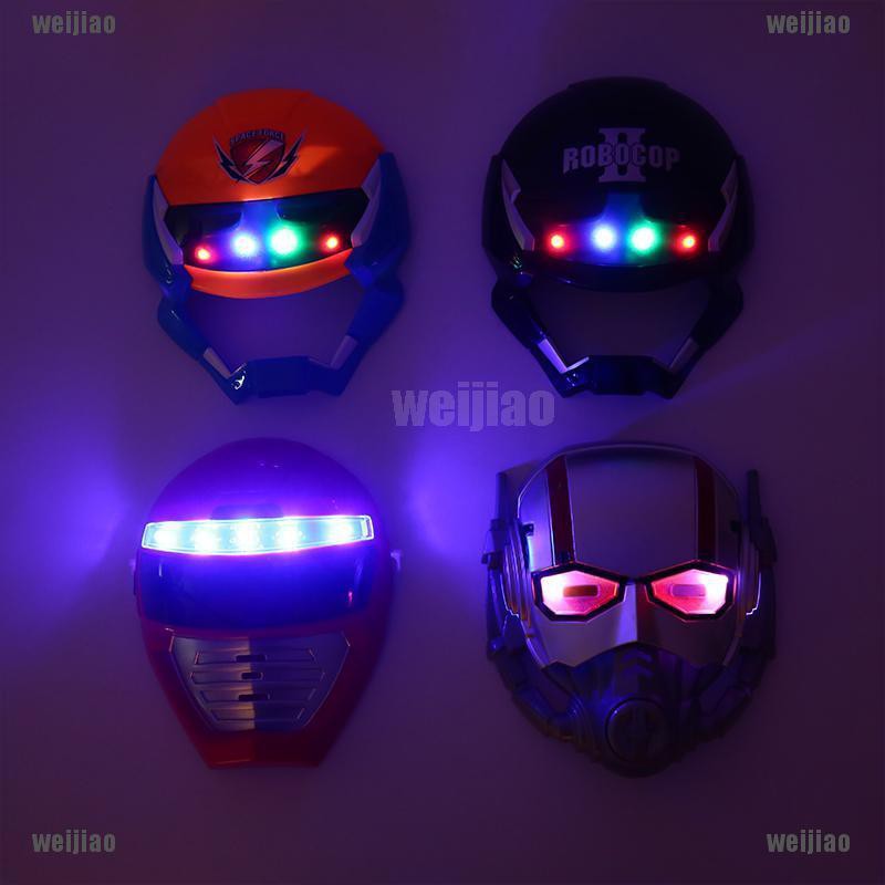 weijiao Cartoon Full Facial Masks Kids LED Power Rangers Mask Robocop ...