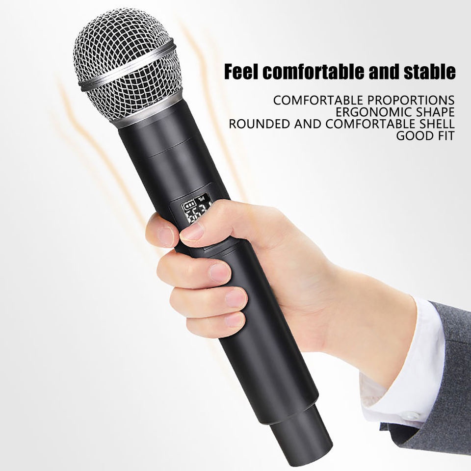 4-Channe Wireless Microphone UHF Handheld Dynamic Karaoke Mic For ...