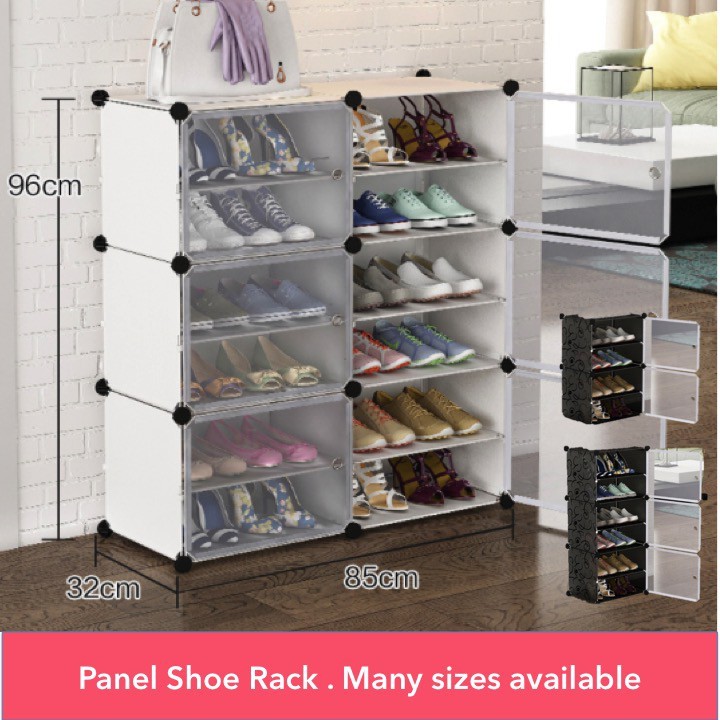 Plastic Panel Shoe Rack with Translucent Door | Shopee Singapore