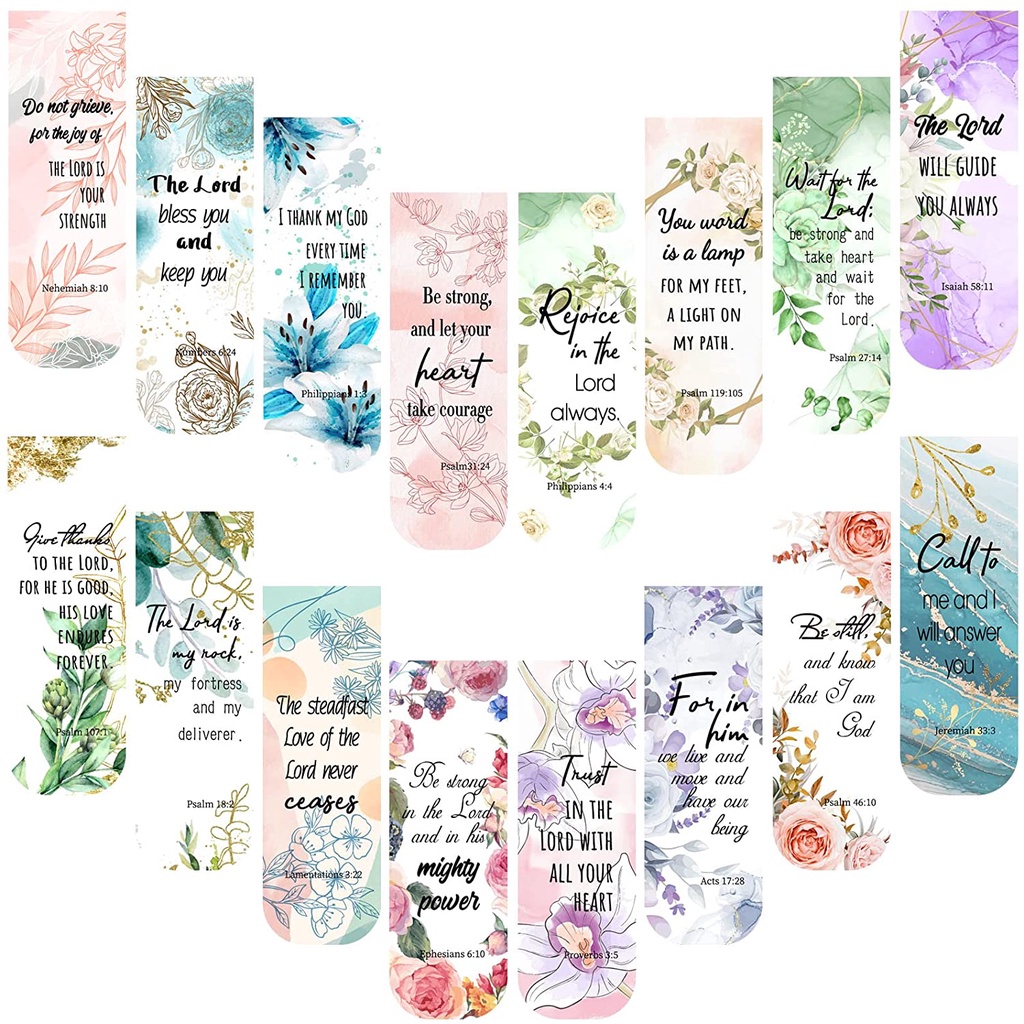 8 Pieces 8 designs - Bible Verse Magnetic Bookmarks, Inspirational ...