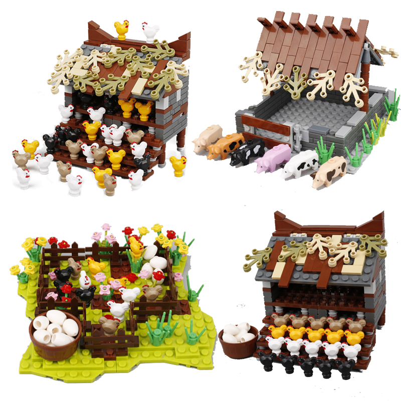 Toys Bricks Plants City Chicken DIY Eggs Parts MOC Animal Food Model ...