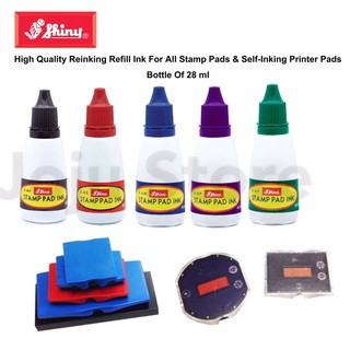 SHINY Stamp Pad / Pre-Ink / Auto Inking Printer Ink Pad Refill Ink 28ml ...