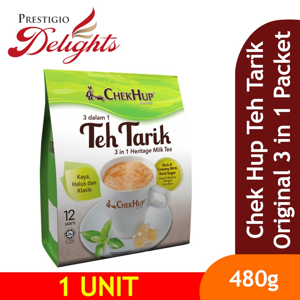 Chek Hup Teh Tarik Original 3 in 1 Heritage Milk Tea Packet 480g ...