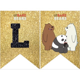 Bunting Banner - We Bare Bears - Happy Birthday | Shopee Singapore