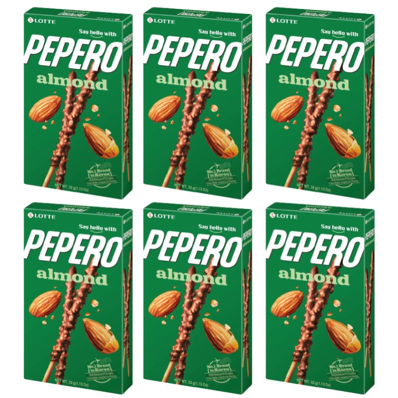 [Bundle of 6] Lotte Pepero Almond Chocolate 32G [Korean] | Shopee Singapore