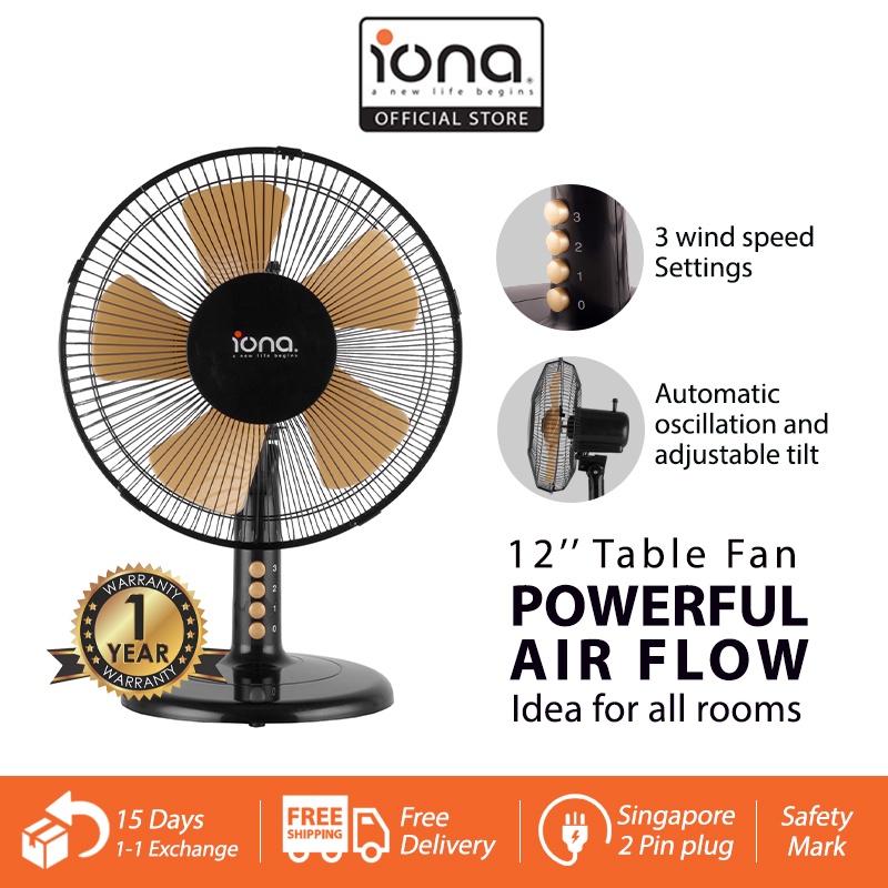 IONA 12 Inch Electric Table Fan Small Desk Fan - GLTF120 | Shopee Singapore