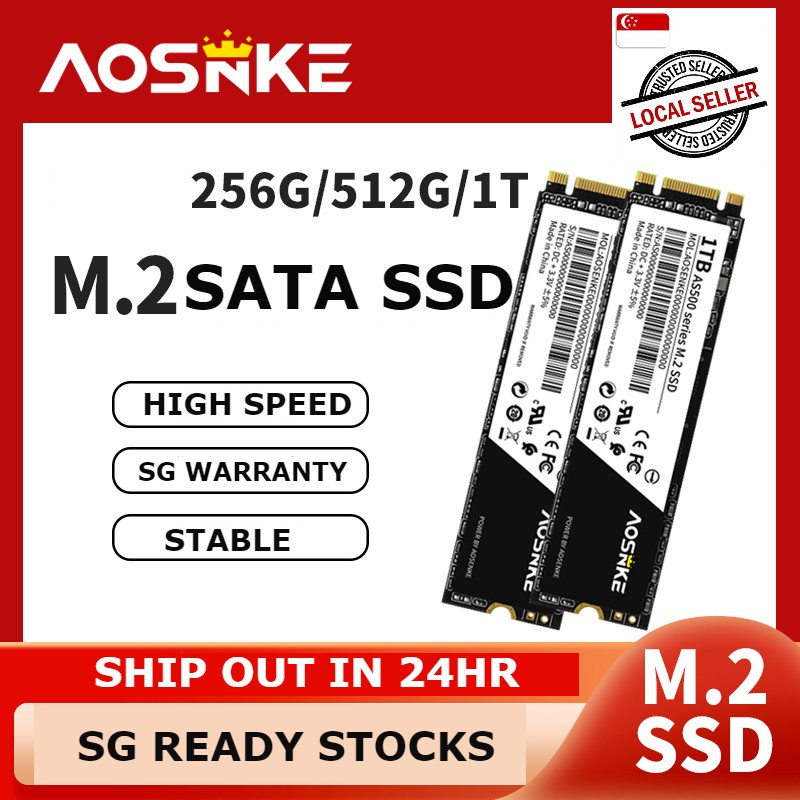 [SG READY STOCK] AOSNKE M.2 SATA SSD 256GB M2 NGFF SSD M.2 2280 mm ...