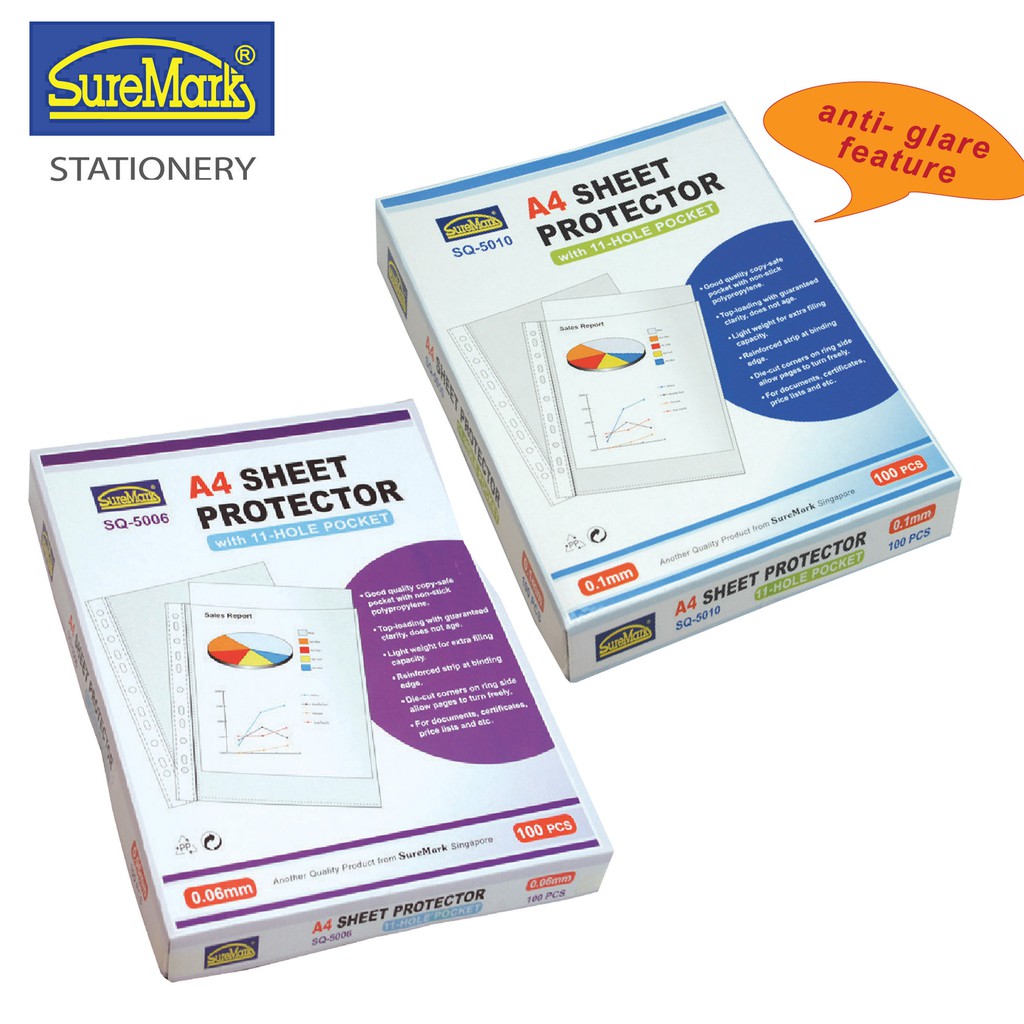 Suremark Sheet Protector A4 Matte (100pcs per box) | Shopee Singapore