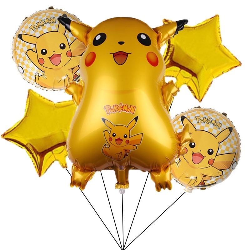 5pcs Set Pikachu Balloons Pokemon Balloon Pokemon Balloons Chindren ...