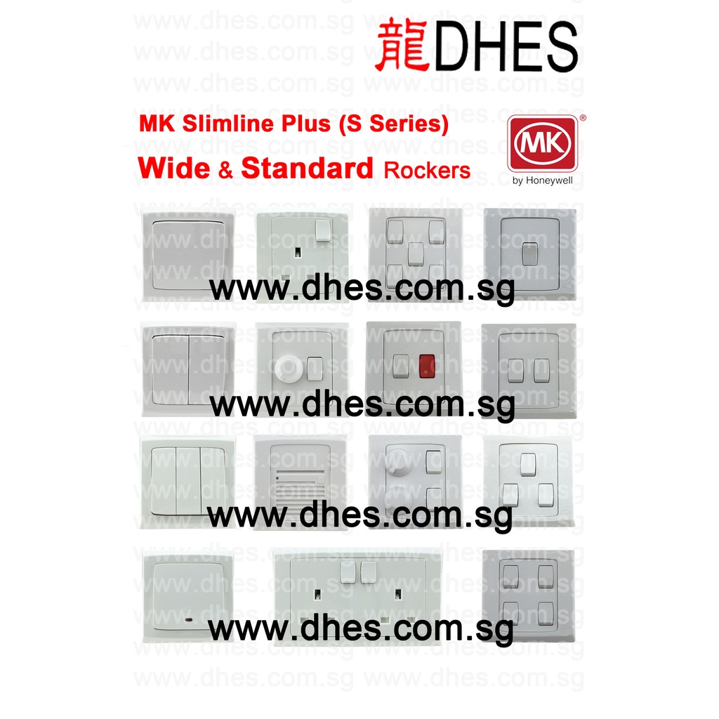 MK Slimline Plus Wide Rocker Switch Socket Water heater Dimmer Melody ...