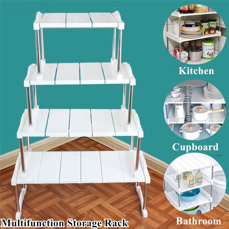 Extendable Under Sink Rack Stackable Adjustable Kitchen Storage ...