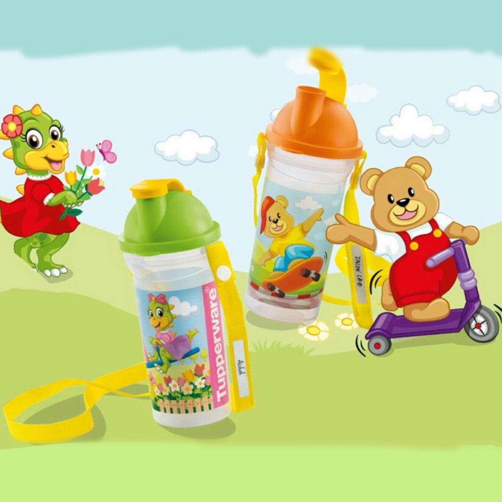 Tupperware Colourful Water Bottle with Strap 400ml | Shopee Singapore